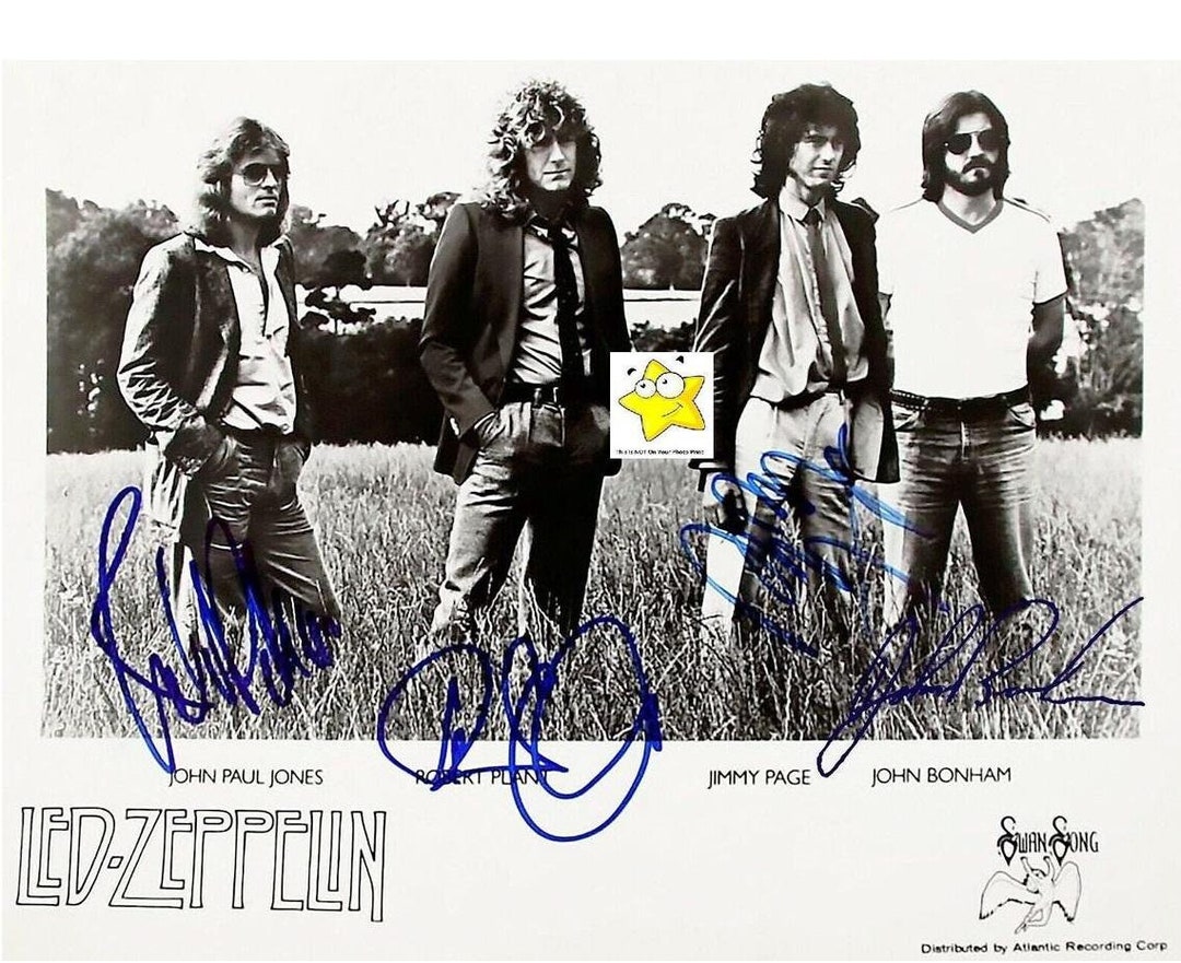 LED ZEPPELIN Signed Photo Led Zeppelin Plane Jimmy Page Robert Plant ...