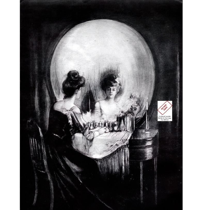 Skull Illusion Art Print 8x10 Victorian Fine Art All is Vanity - Etsy
