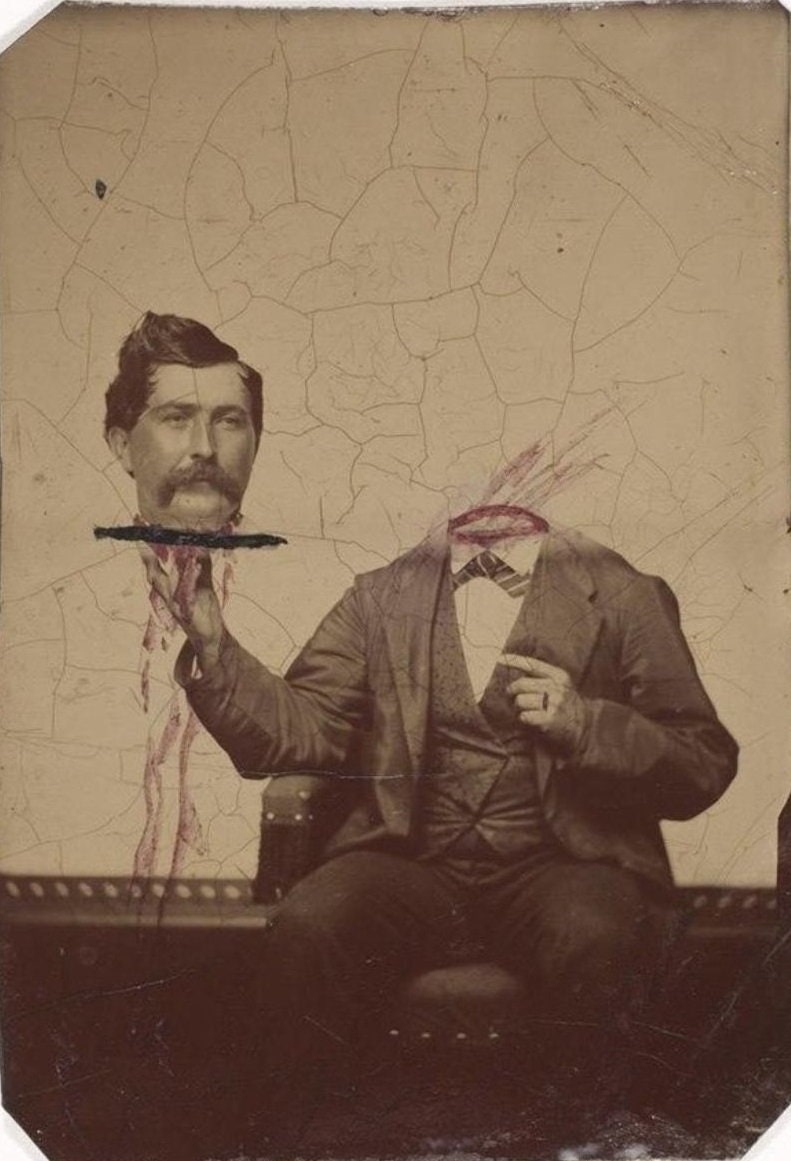 Scary Macabre Headless Man Magic Vintage Photo Weird Chilling | Etsy
