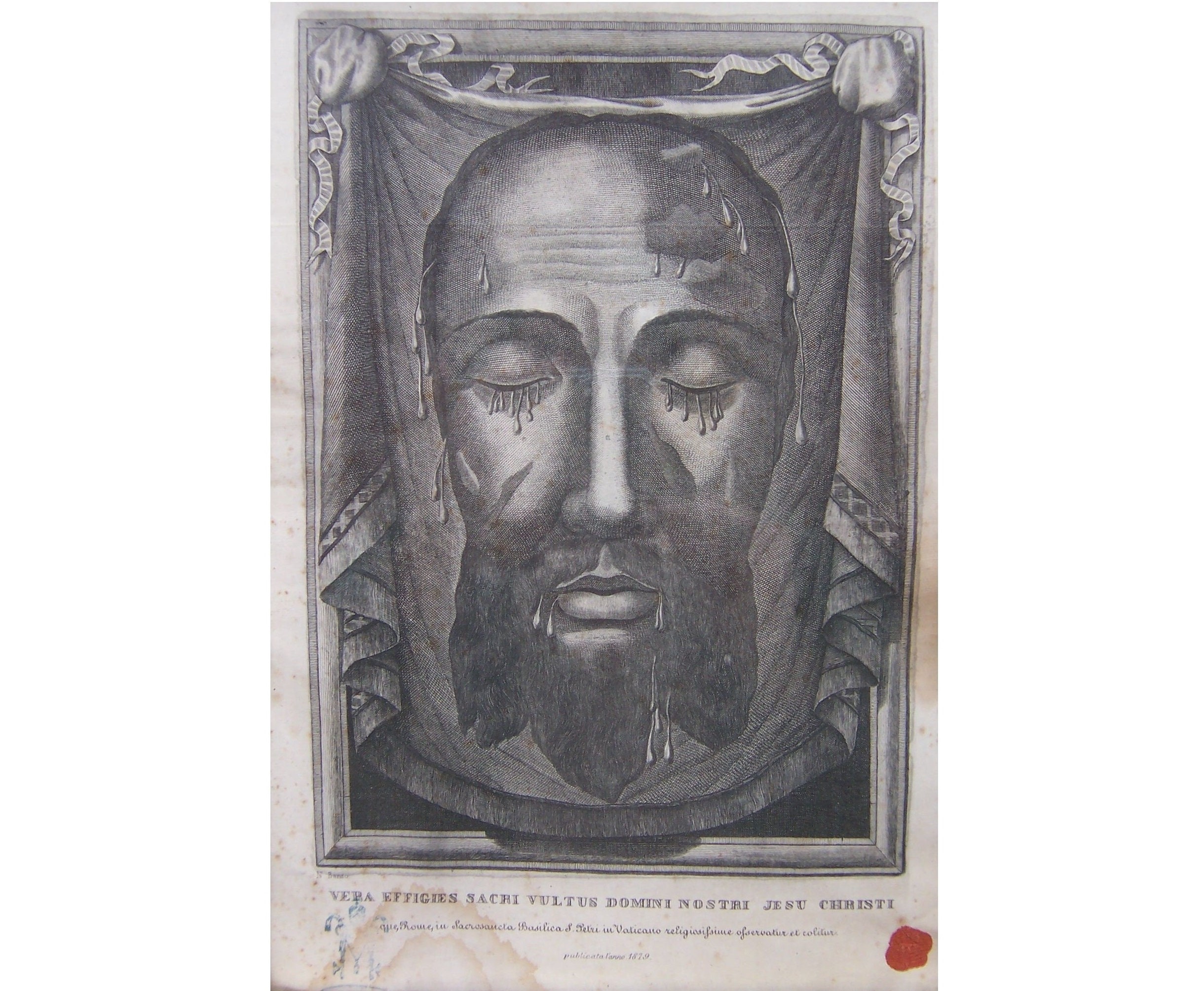 Jesus Picture Holy Face of Jesus Christ Relic From Pope St - Etsy