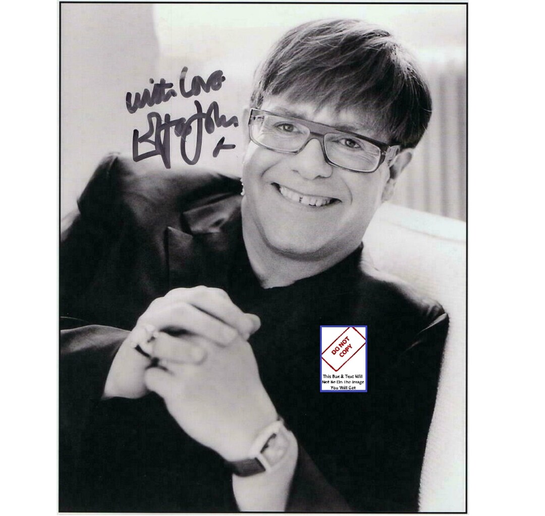 Sir Elton John Signed Autograph Photo Celebrity Elton John Autographed ...