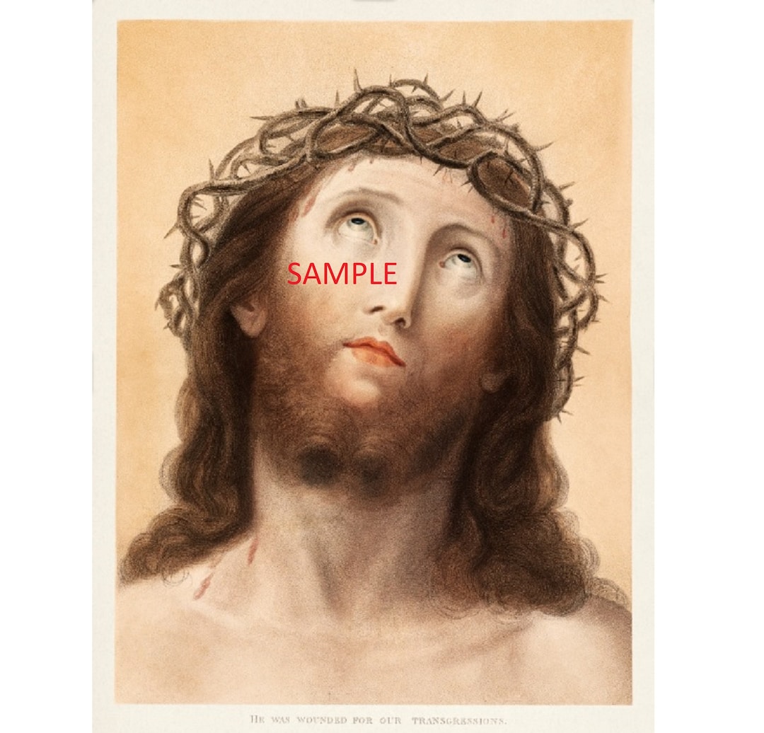 Head of Christ With Thorn Head Crown by Francesco Bartolozzi 8X10 Print ...