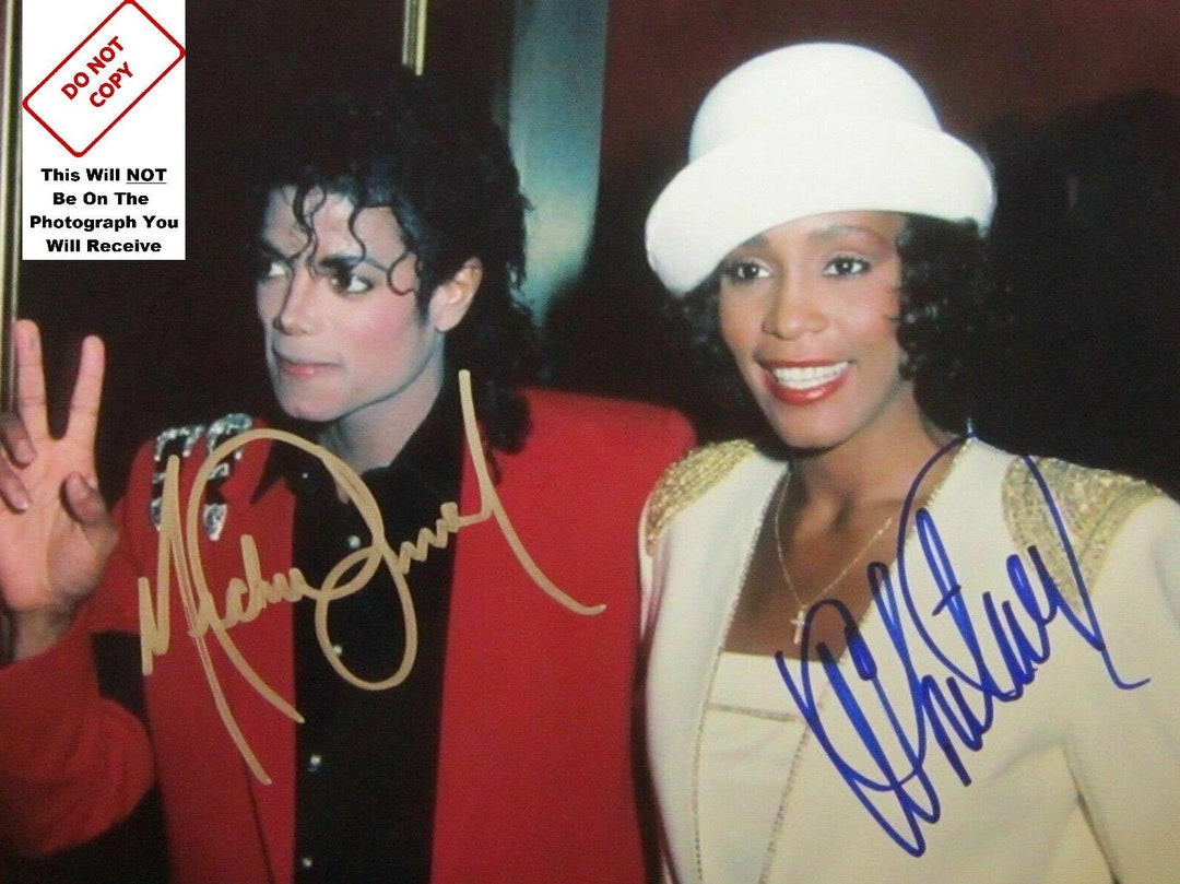 Michael Jackson Whitney Houston Autograph Signed Photo Jacko Jacksons ...