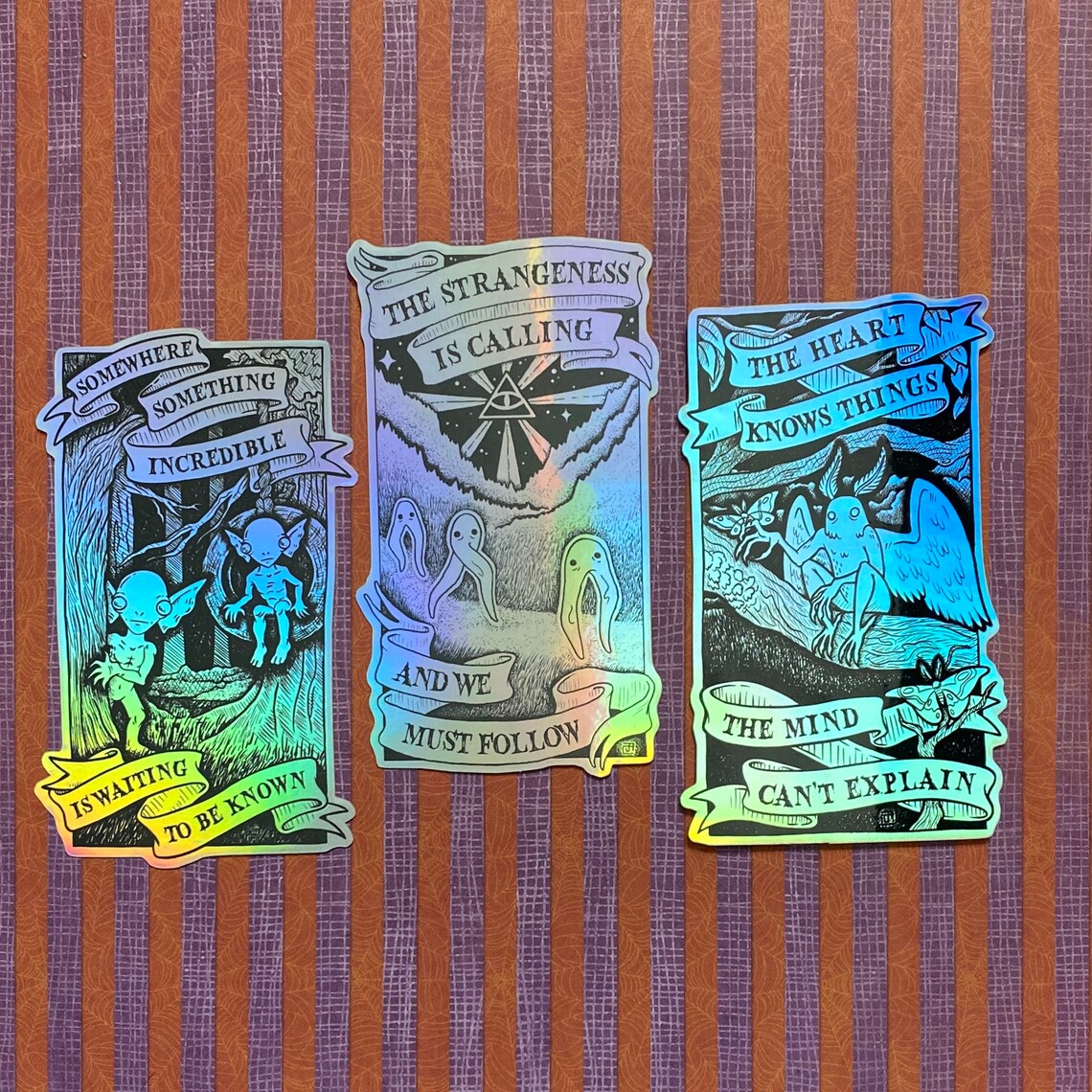 3.5 inch Holo Stickers Cryptid Quotes | Etsy
