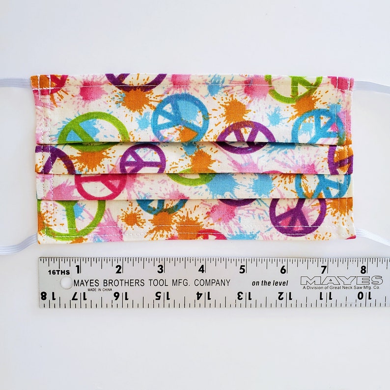 Peace & Love Reusable Face Mask With Nose Pinch Wire and | Etsy