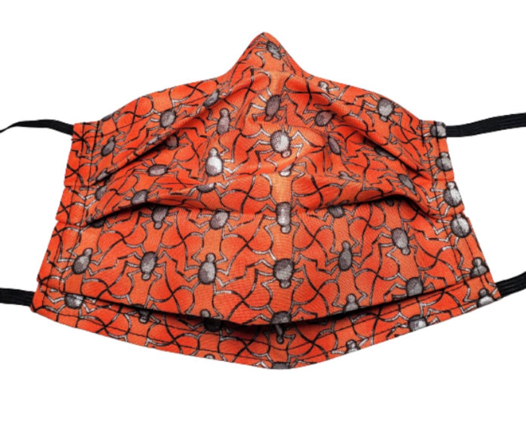 Metallic Silver Spiders Mask Adjustable Reusable Face Mask With Nose ...