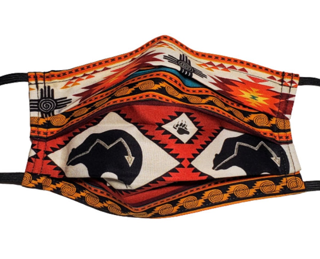 Southwestern Bears Mask Reusable Face Mask With Nose Pinch - Etsy