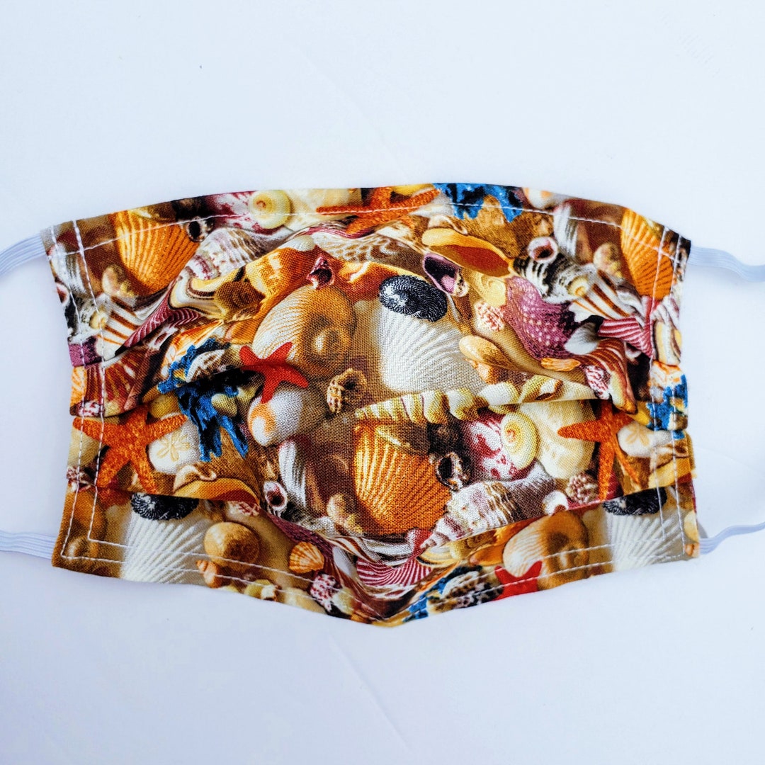 Lindsey Sells Sea Shells Reusable Face Mask With Nose Pinch Wire and ...