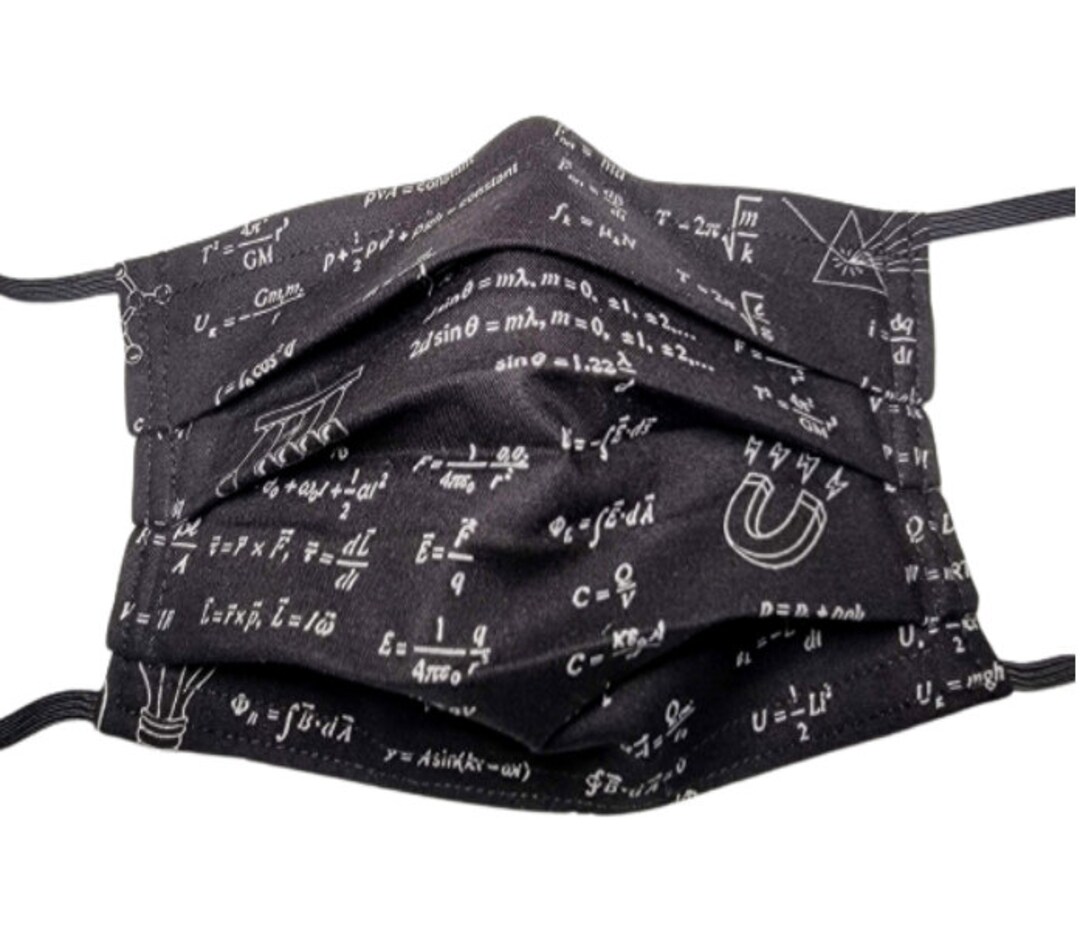 Physics Chalkboard Science Mask Handmade Reusable Adjustable Face Mask ...