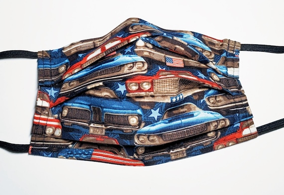 Classic Cars Handmade Adjustable Face Mask with Nose Pinch | Etsy