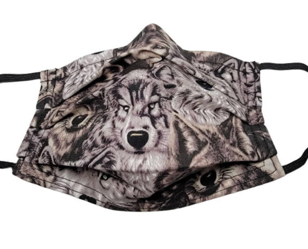 Wolf Pack Western Reusable Face Mask With Nose Pinch Wire and Filter ...