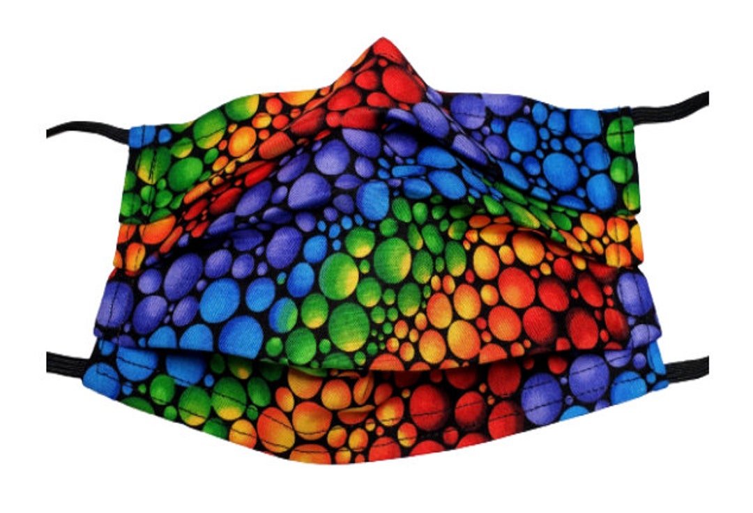 Rainbow Dot Art Face Mask, Reusable With Filter Pocket - Etsy