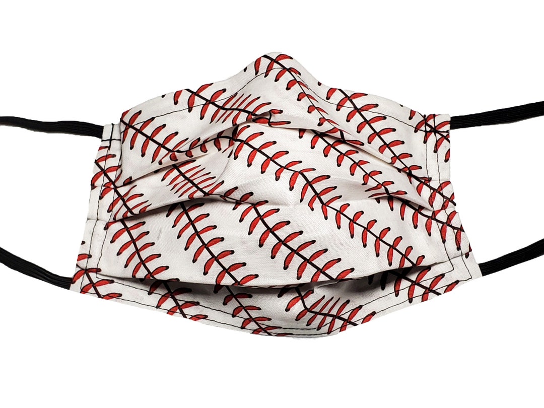 Baseball Stitches Mask Reusable Adjustable Face Mask With Nose Pinch ...