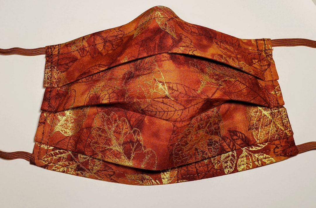 Metallic Fall Leaves Reusable Mask - Etsy