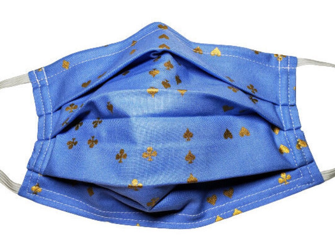 Metallic Ace of Spades Adjustable Face Mask With Nose Pinch Wire and ...