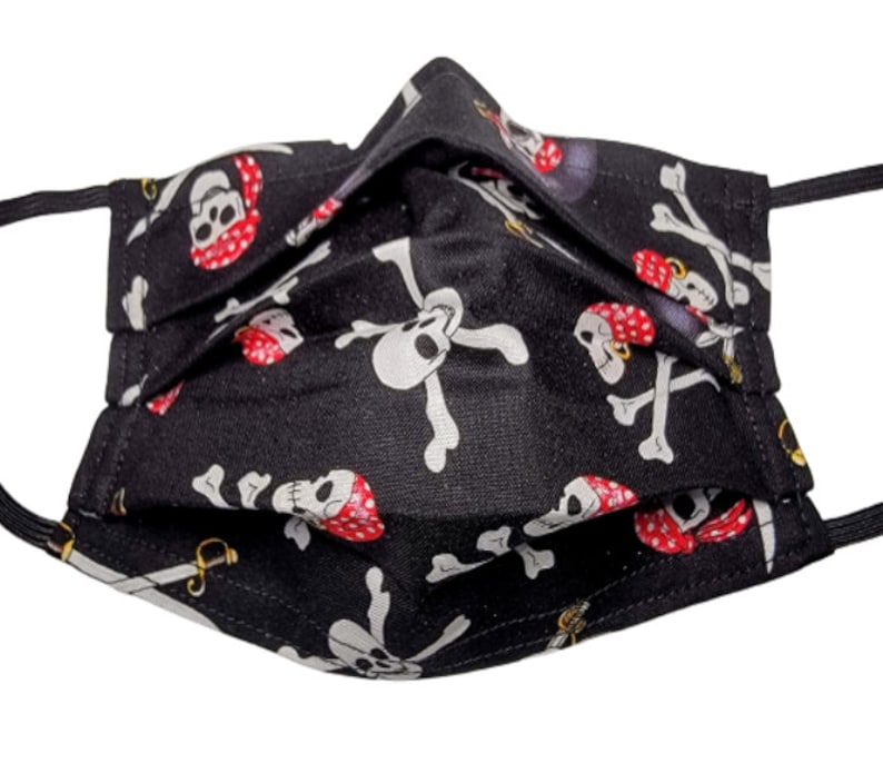 Pirate Skull Face Mask: Adjustable, Reusable, 100% Cotton - Etsy