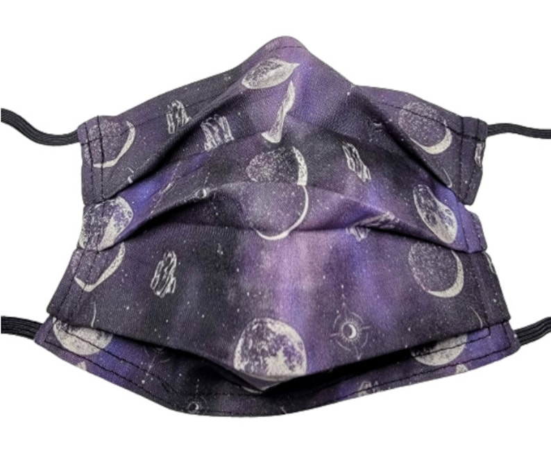 Moon Phases and Crystals Mask Adjustable Reusable Face Mask With Nose ...