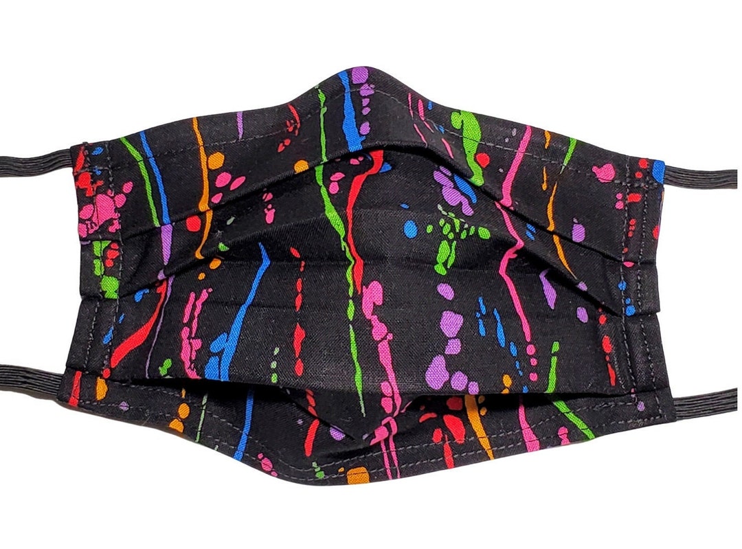 Neon Paint Splatter Mask Handmade Reusable Adjustable Face Mask With ...