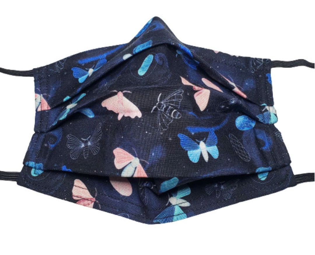 Midnight Moths Mask Adjustable Reusable Face Mask With Nose Pinch Wire ...