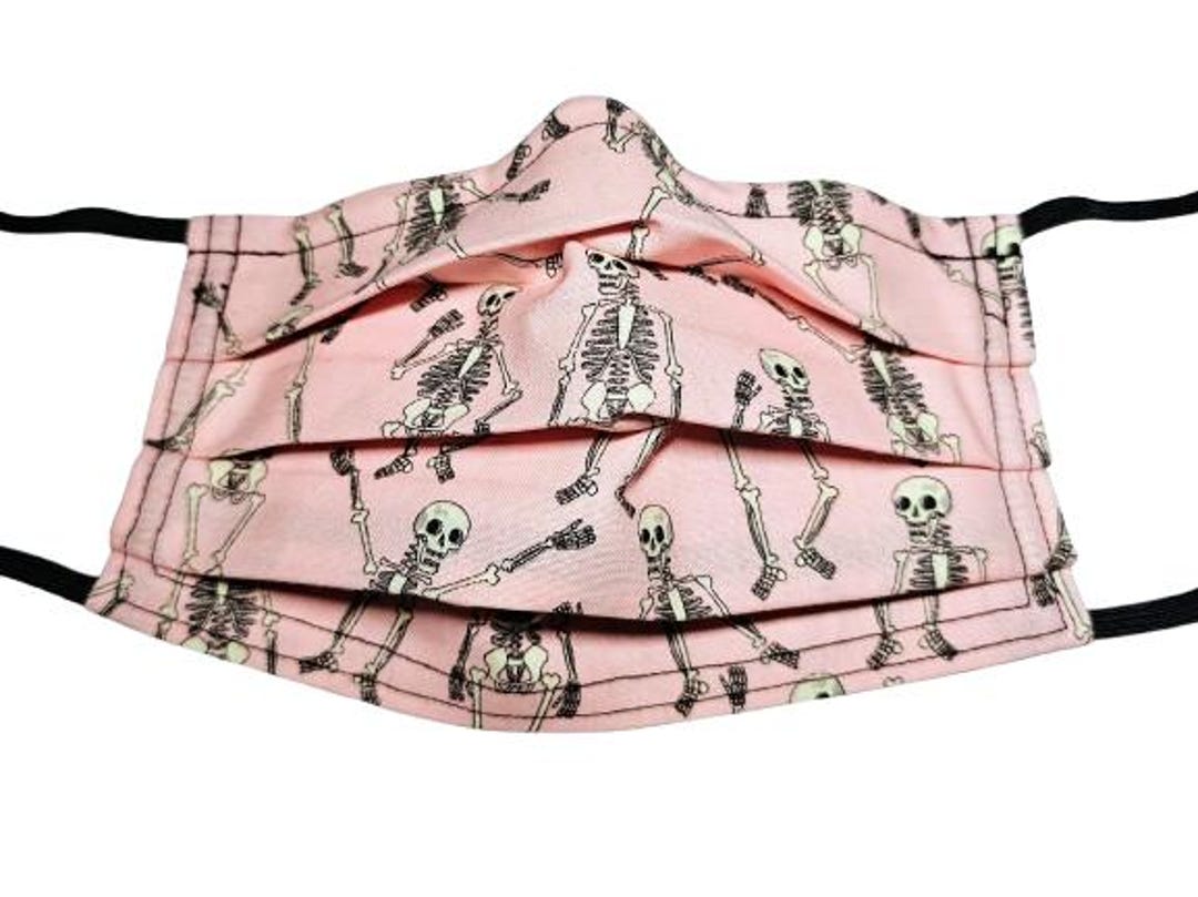 Pink Dancing Skeletons Mask Adjustable Reusable Face Mask With Nose ...