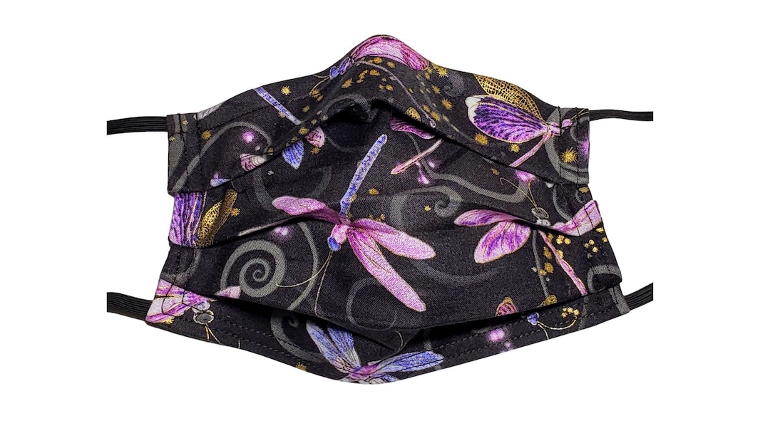Lucky Dragonflies Mask Handmade Reusable Face Mask With Nose Pinch Wire ...