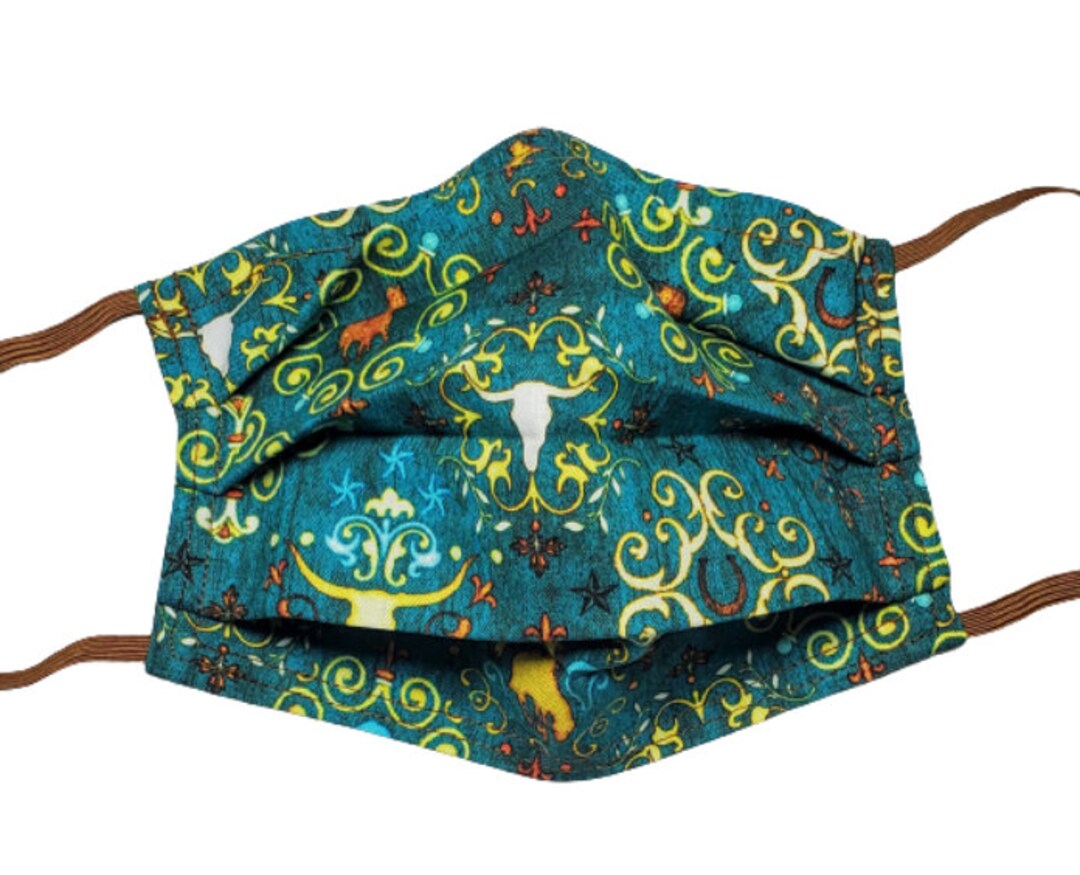 Western Ranch Reusable Face Mask With Nose Pinch Wire and Filter ...