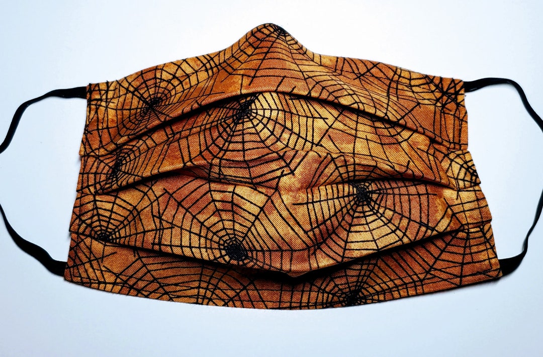 Cobweb Face Mask With Filter Pocket, Adjustable Fit - Etsy