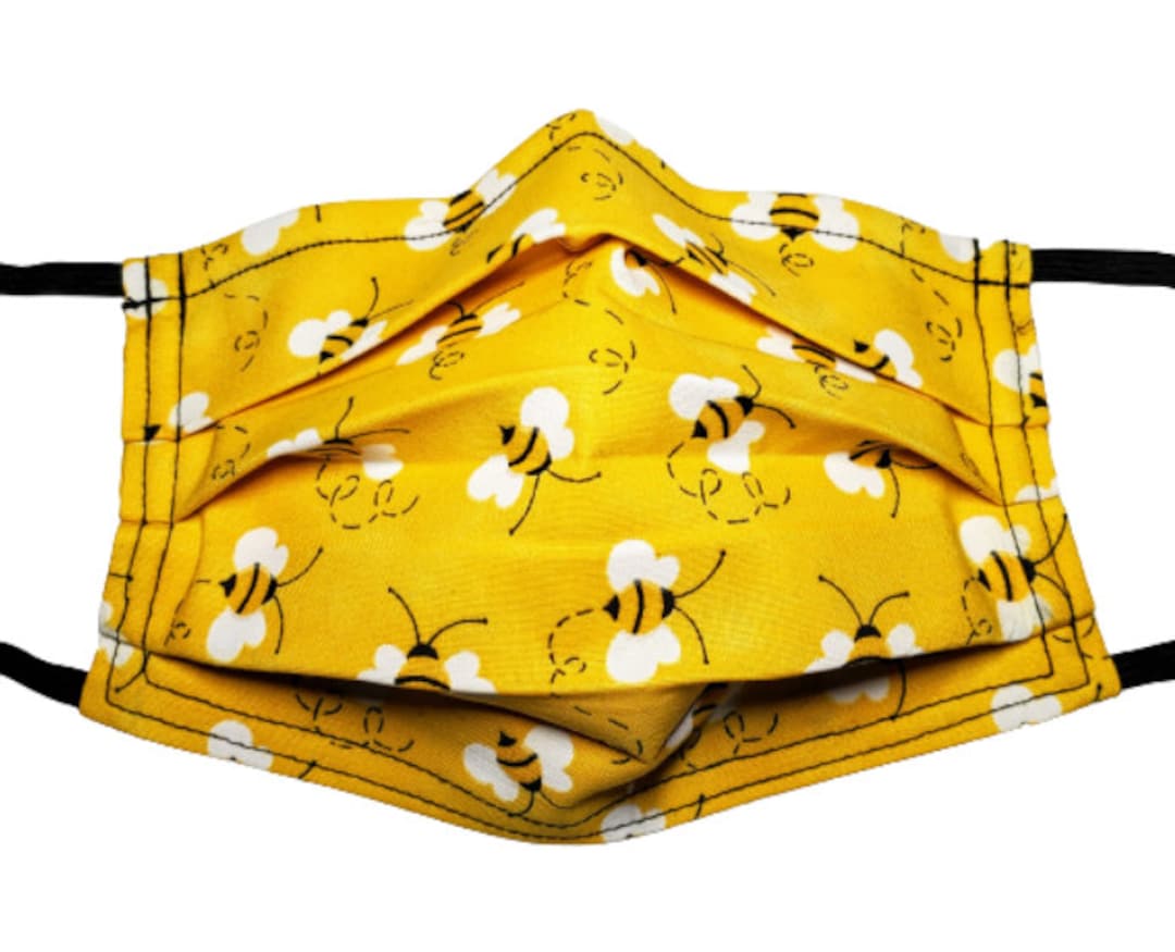 Honey Bee Reusable Face Mask With Nose Pinch Wire and Filter ...
