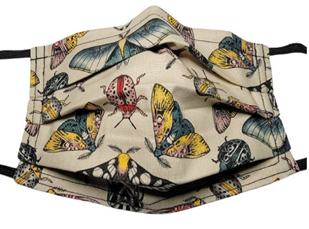 Neutral Moths Witchy Adjustable Face Mask With Nose Pinch Wire and ...