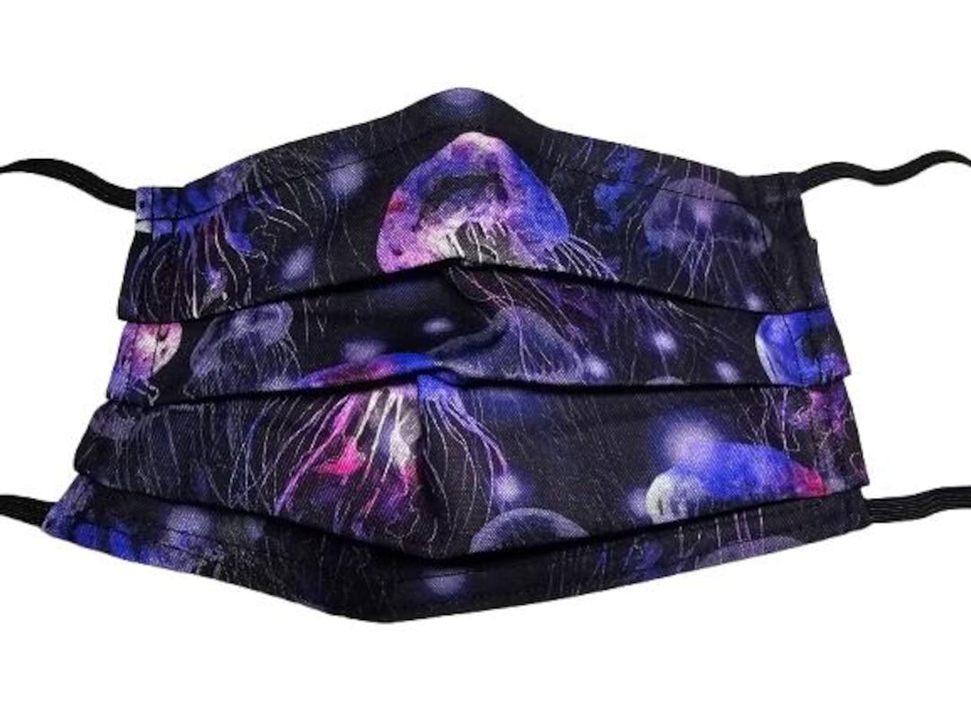 Electric Sea Jellies Jellyfish Mask Adjustable Reusable Face Mask With ...