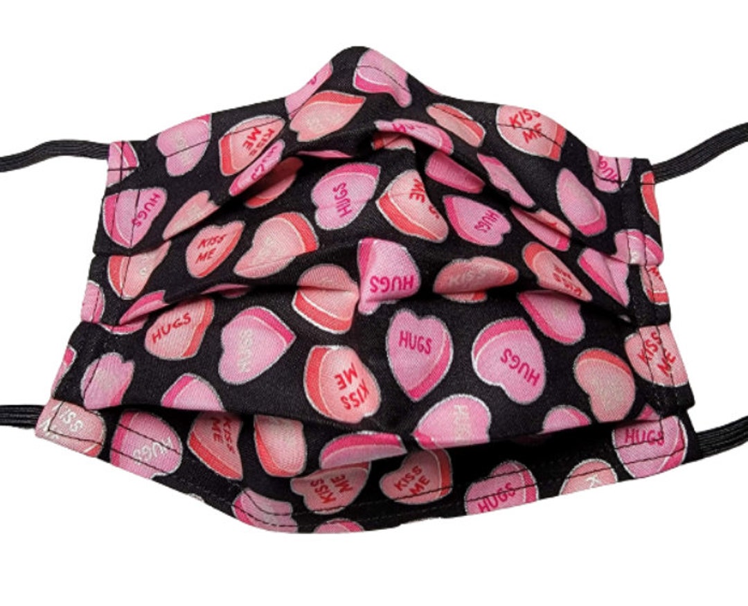 Valentines Conversation Hearts Mask, Reusable Cotton Face Covering - Etsy