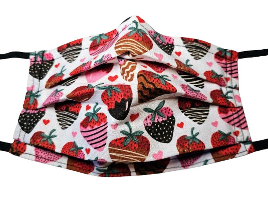 Chocolate Covered Strawberries Mask Valentines Mask Reusable Adjustable ...