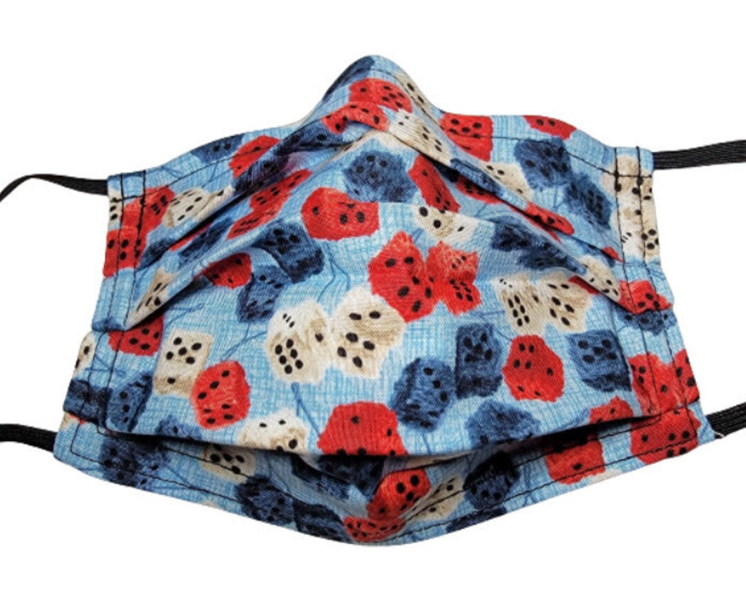 Lucky Fuzzy Dice Face Mask Adjustable Reusable Face Mask With Nose ...