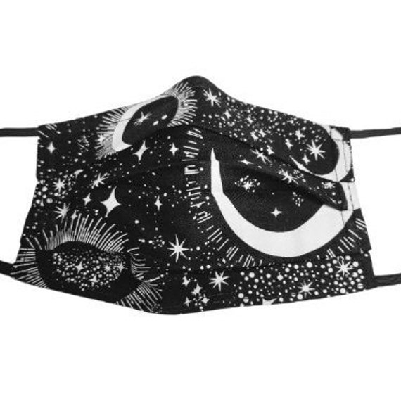 Glow in the Dark Magic Moons Adjustable Face Mask With Nose - Etsy