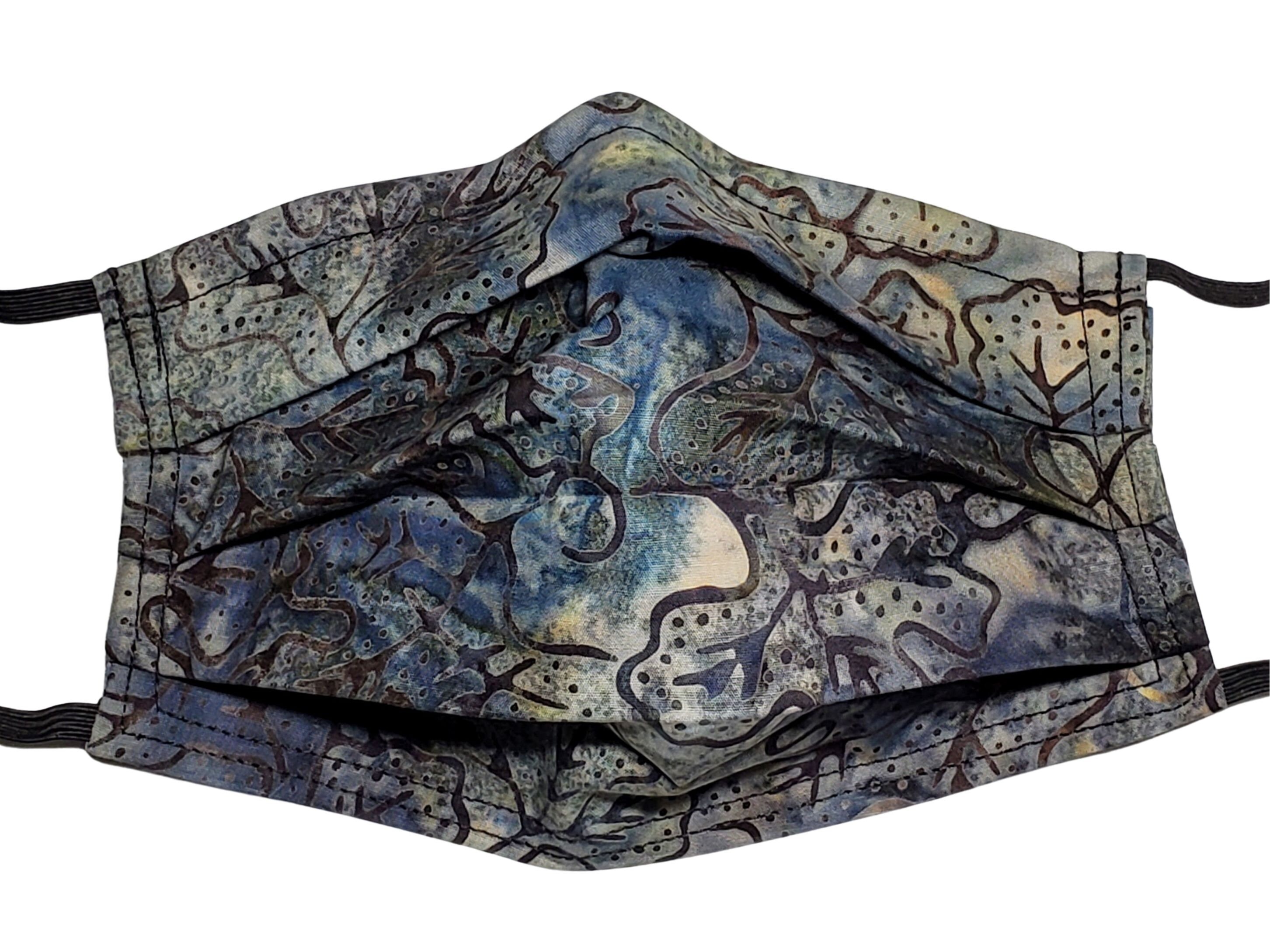 Leafy Batik Handmade Reusable Adjustable Face Mask With Nose - Etsy