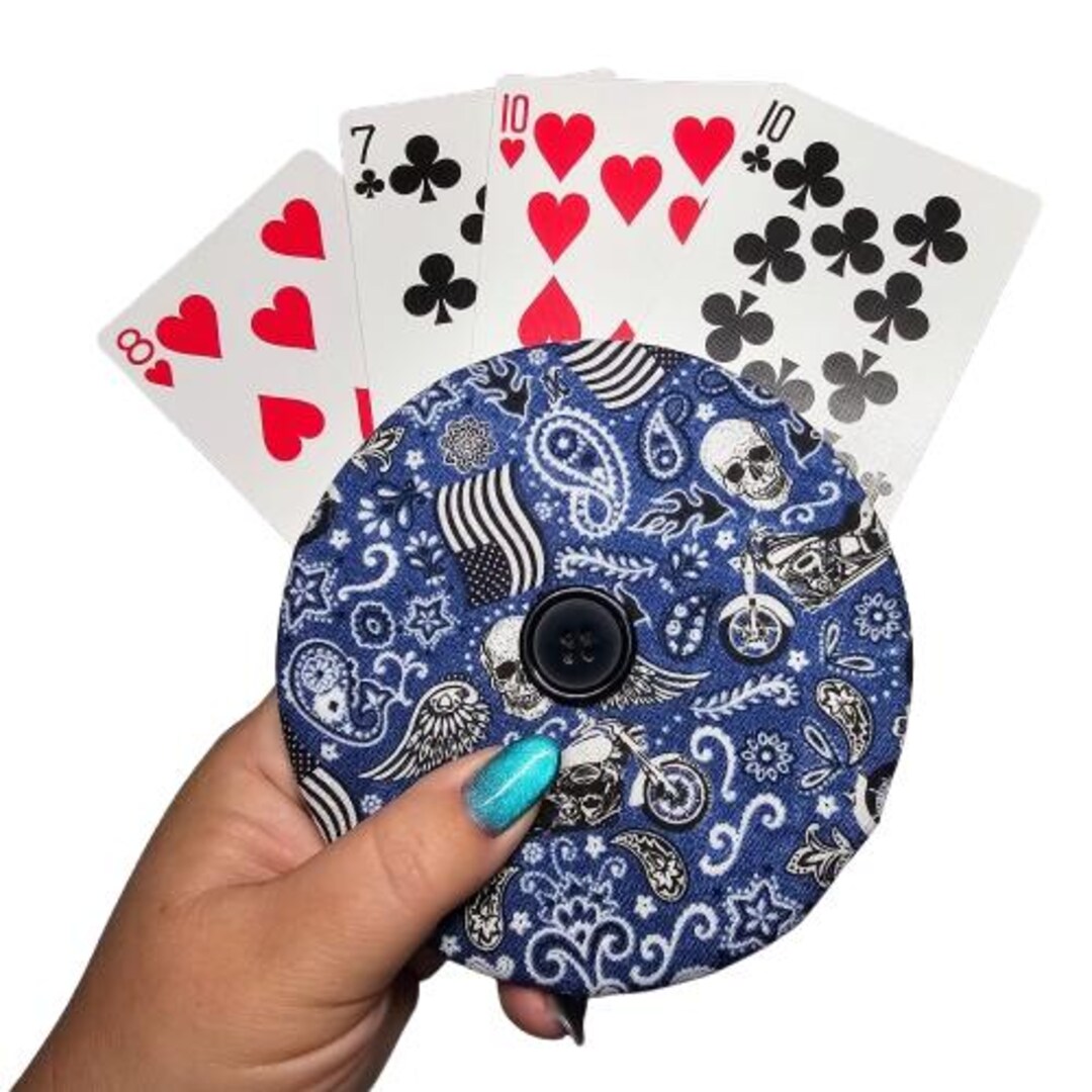 Motorcycles and Skulls Handmade Cotton Playing Card Holder, Easy Card ...