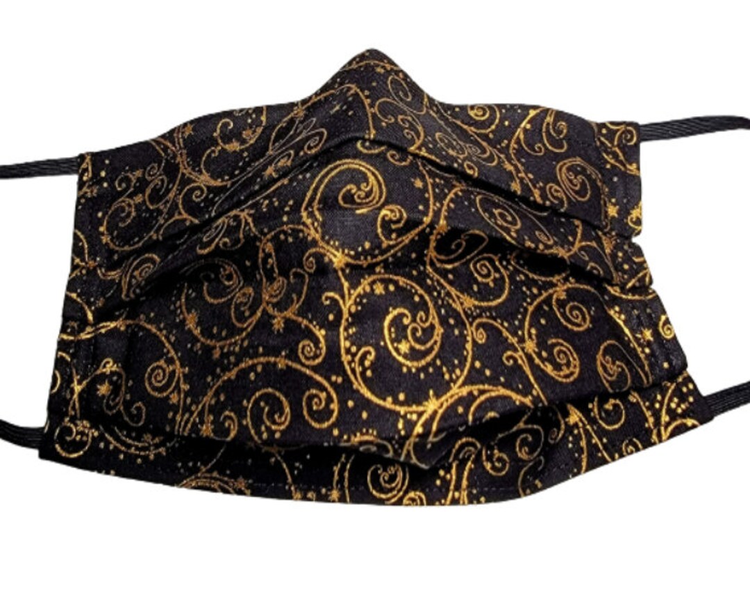 Metallic Swirls Mask Adjustable Face Mask With Nose Pinch Wire and ...