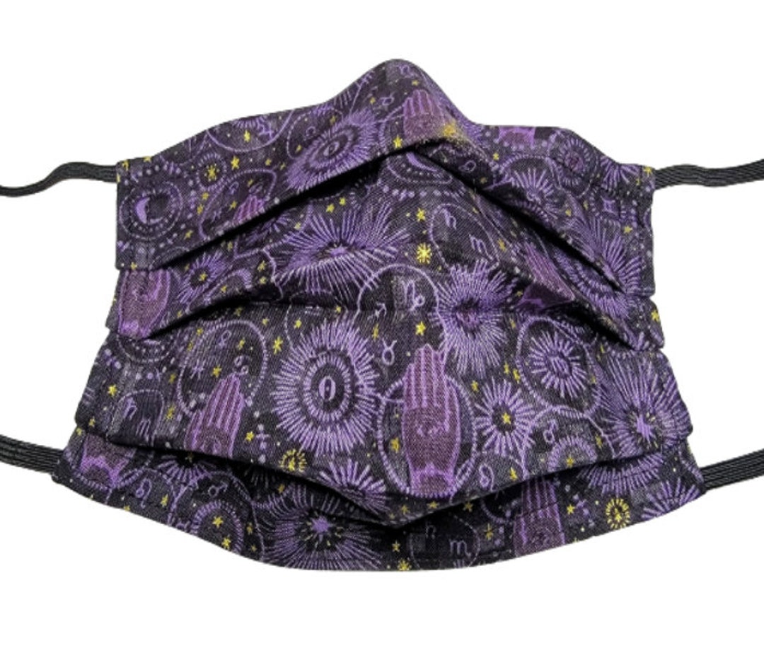 Purple Palmistry Mask Adjustable Face Mask With Nose Pinch Wire and ...