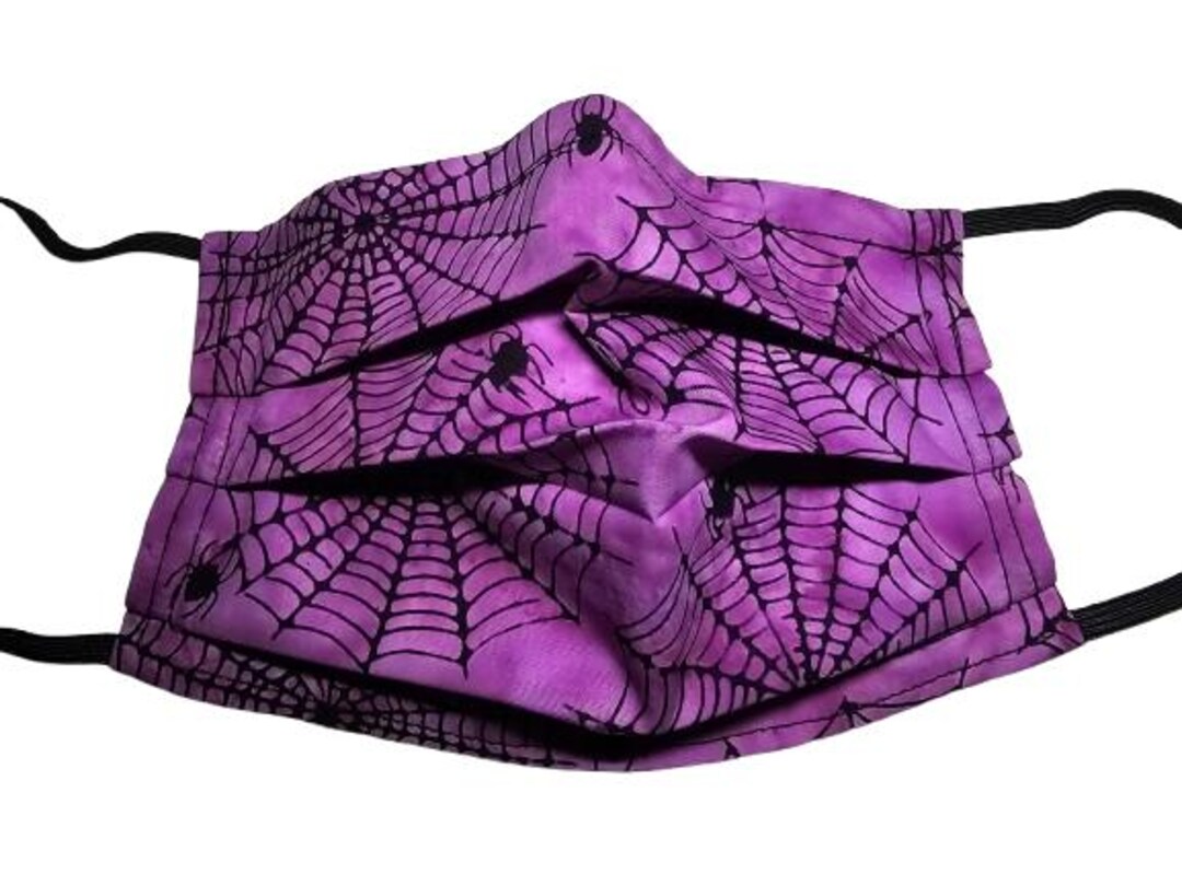 Purple Spider Web Reusable Mask Mask Adjustable Reusable Face Mask With ...
