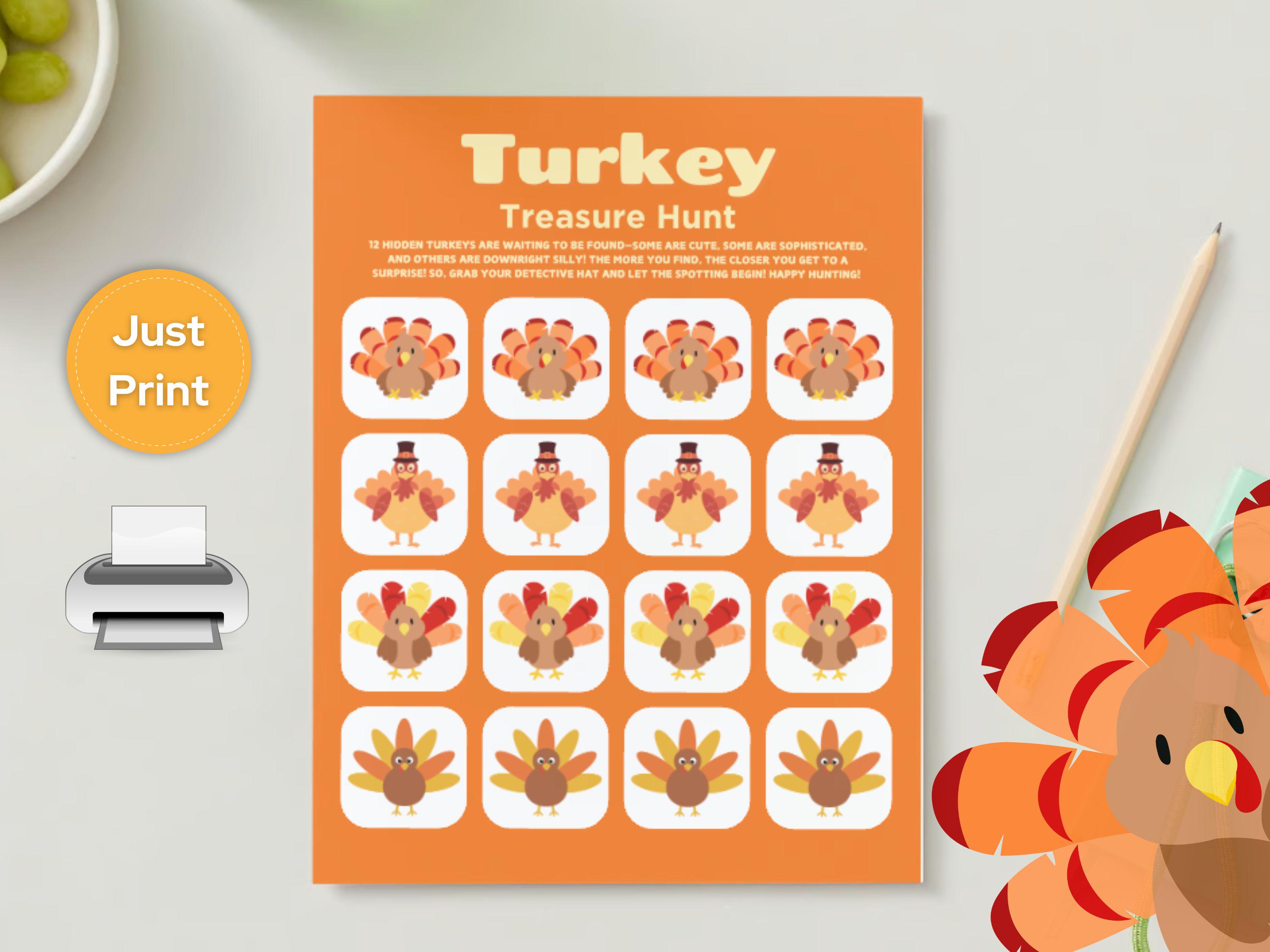 Thanksgiving Turkey Treasure Hunt Game (printable) - Etsy