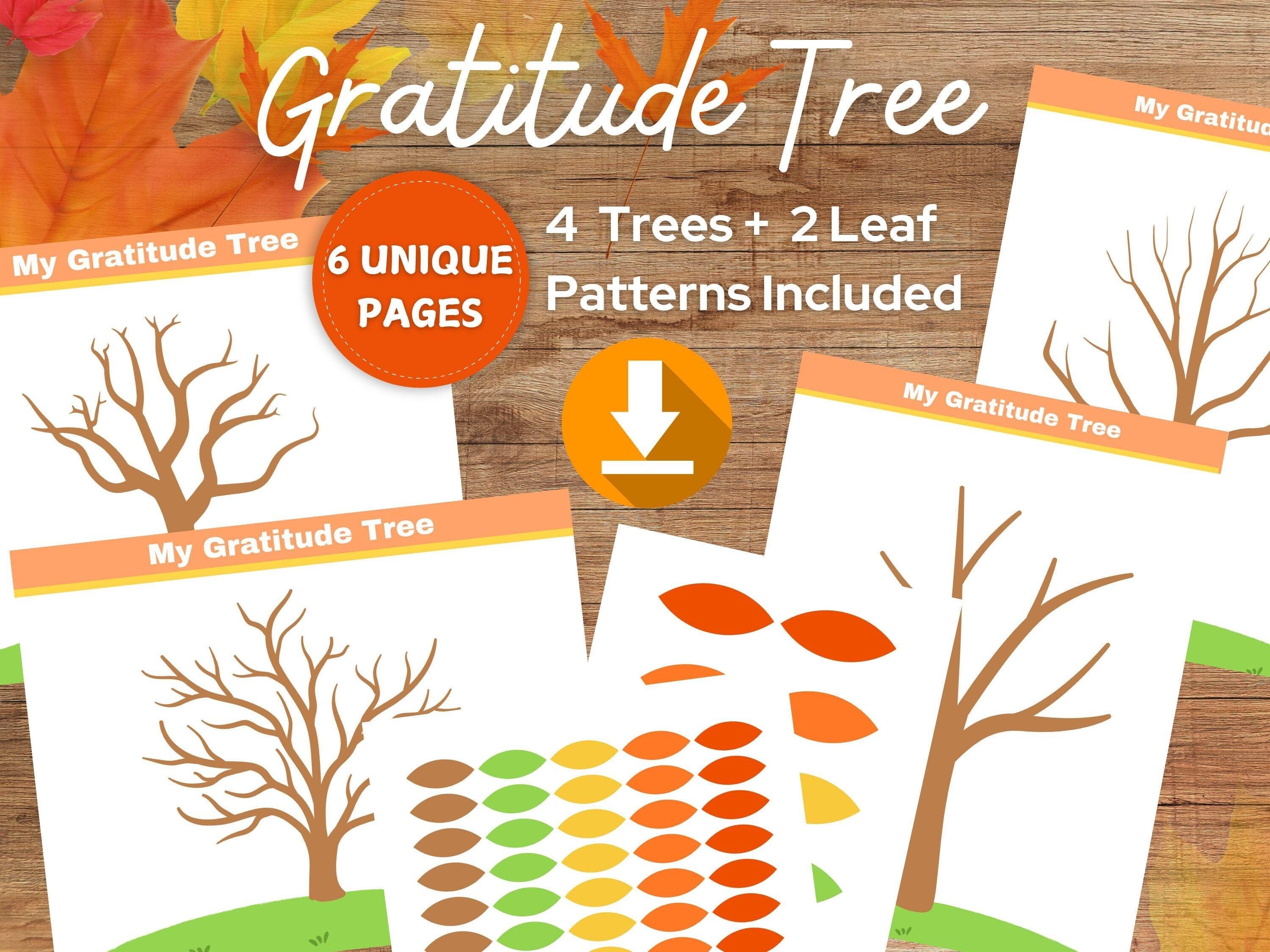 Thanksgiving Gratitude Tree Activity Kit | Printable Template (PDF ...