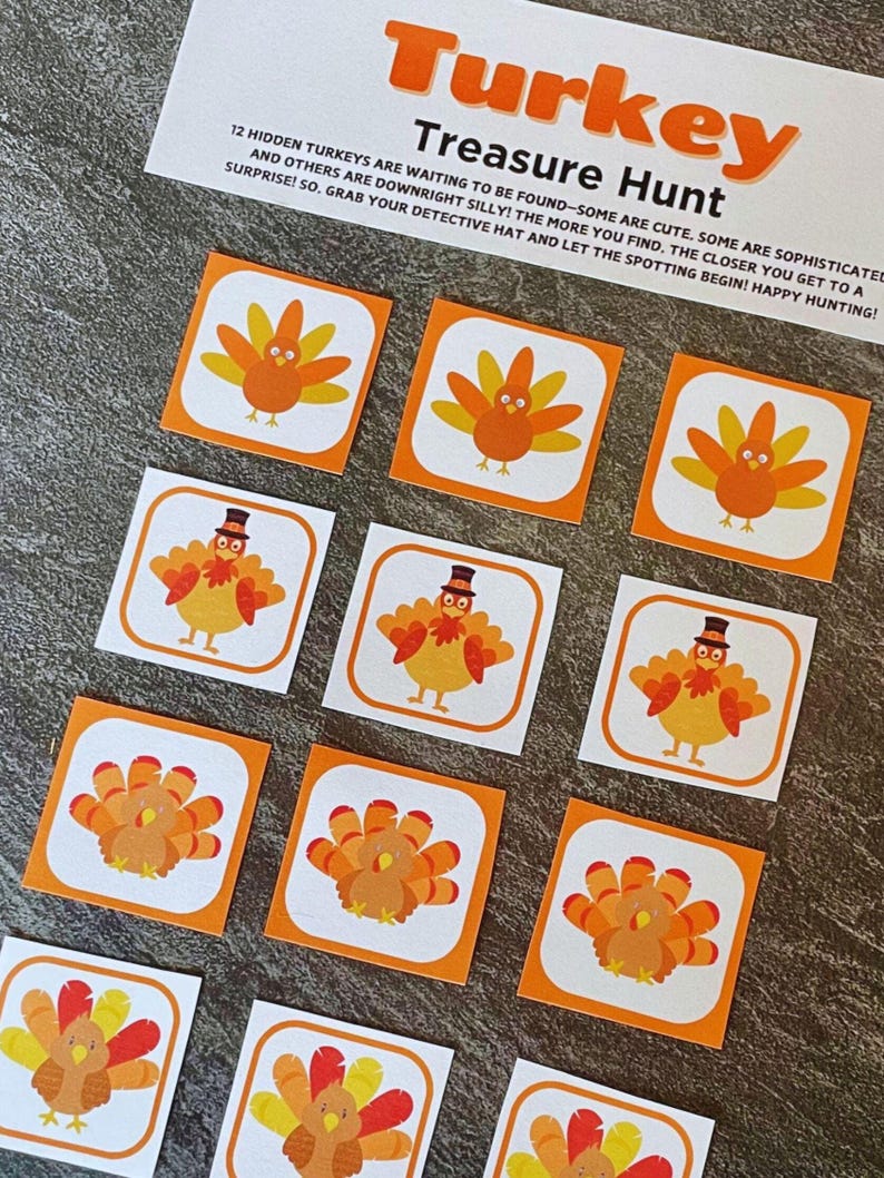 Thanksgiving Turkey Treasure Hunt Game (printable) - Etsy