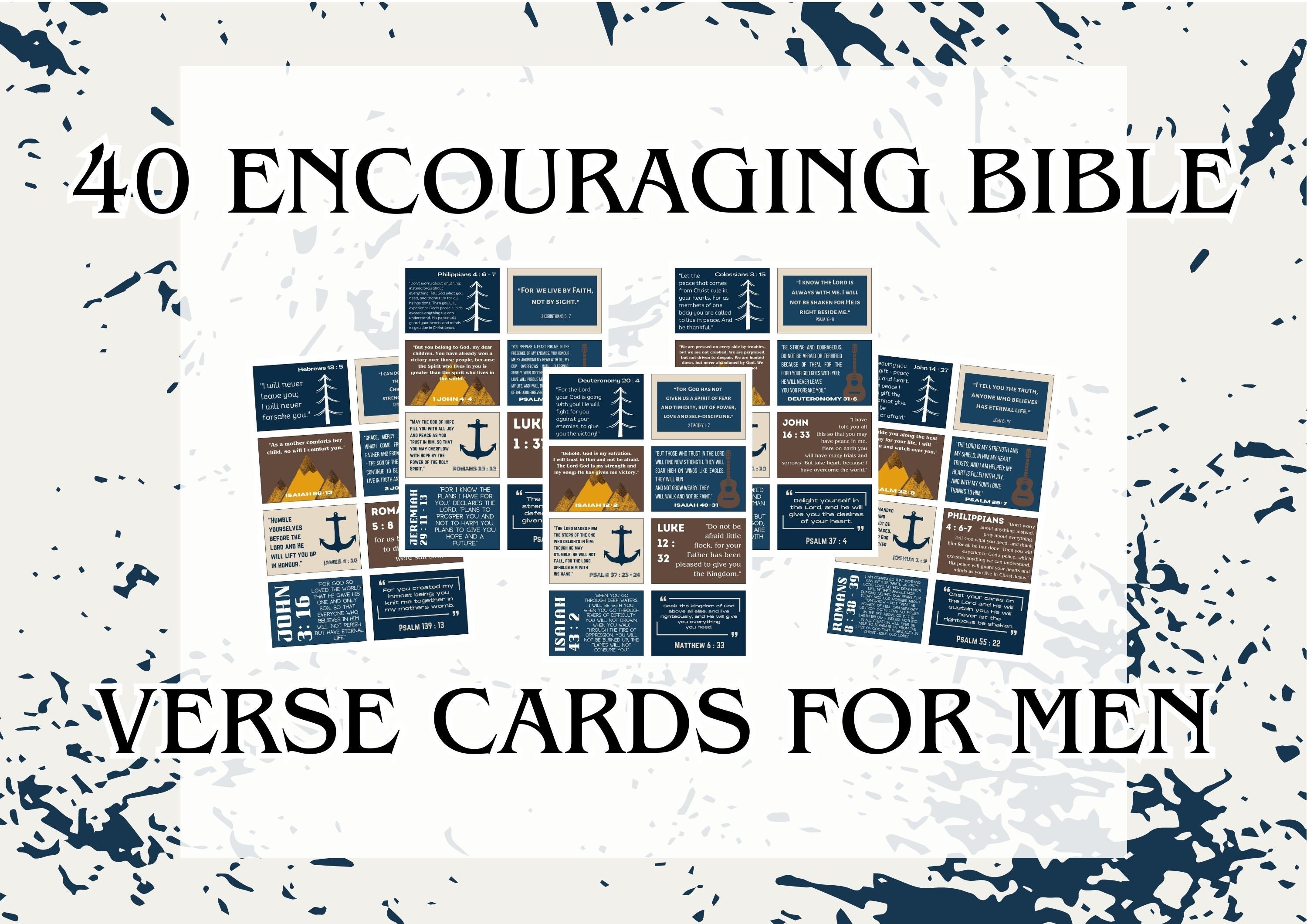 40 Encouraging Bible Verse Cards for Men - Etsy
