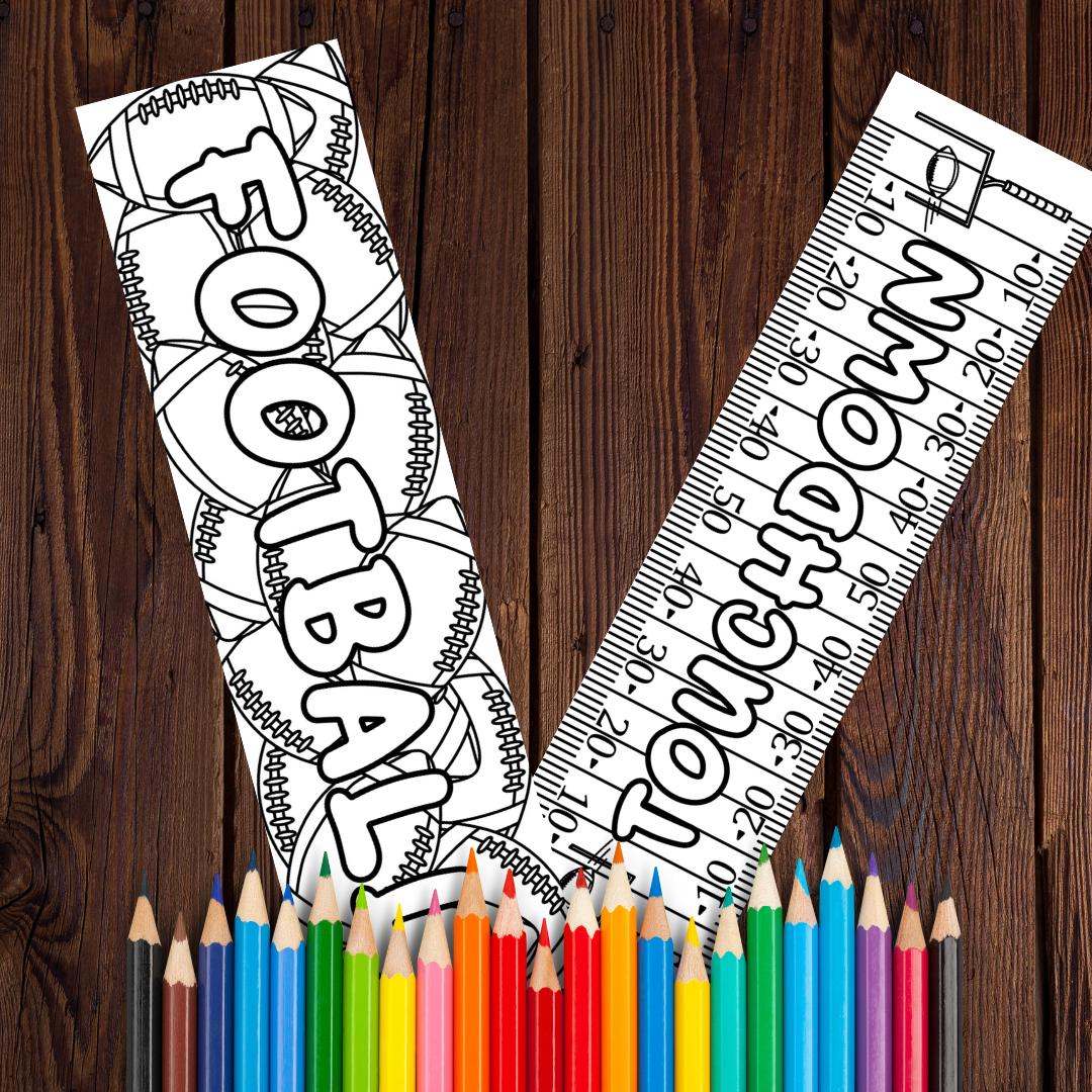 Football Coloring Bookmarks for Kids: Game Day Party Favors (PDF ...