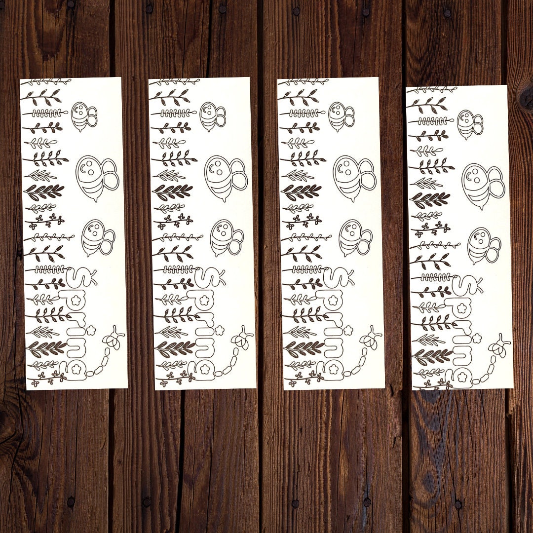 Original Spring Coloring Bookmarks | Flowers and Bees | Party Favors ...