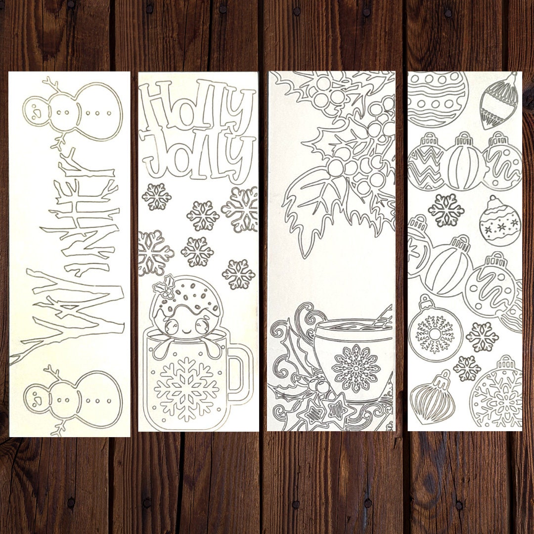 Custom Christmas Coloring Bookmarks | Coloring Therapy | Party Favors ...