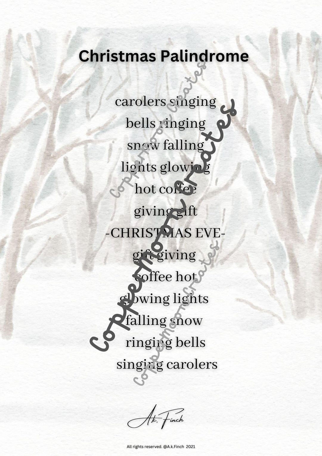 Christmas Palindrome Poem | Christmas Poem | Original Christmas Poem ...