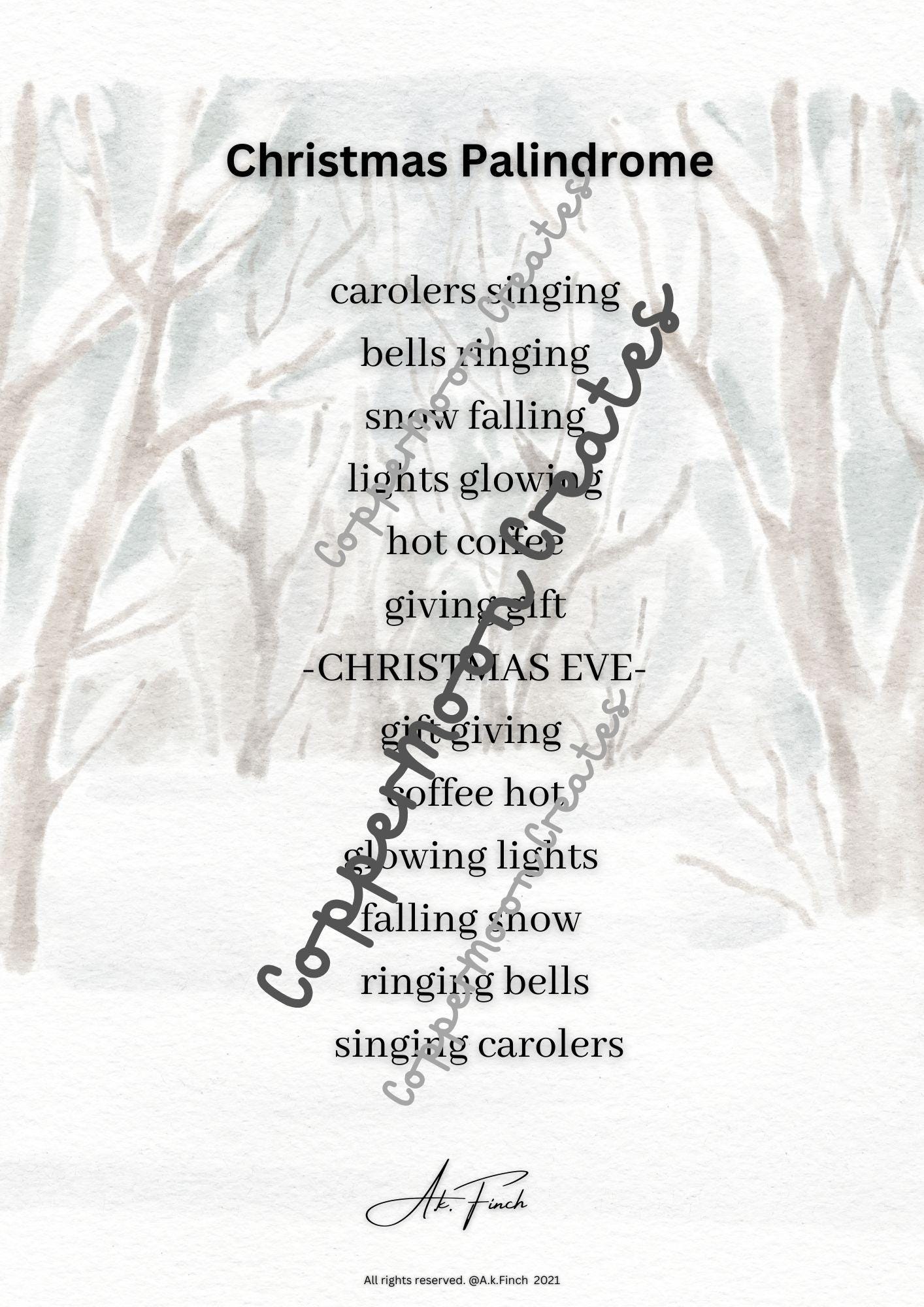 Christmas Palindrome Poem | Christmas Poem | Original Christmas Poem ...