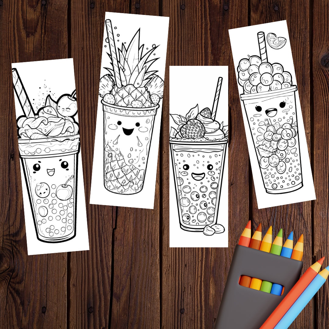 Boba Coloring Custom Bookmarks - Etsy