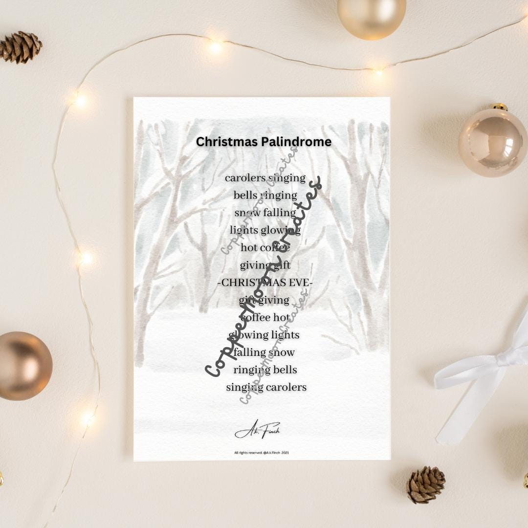 Christmas Palindrome Poem | Christmas Poem | Original Christmas Poem ...